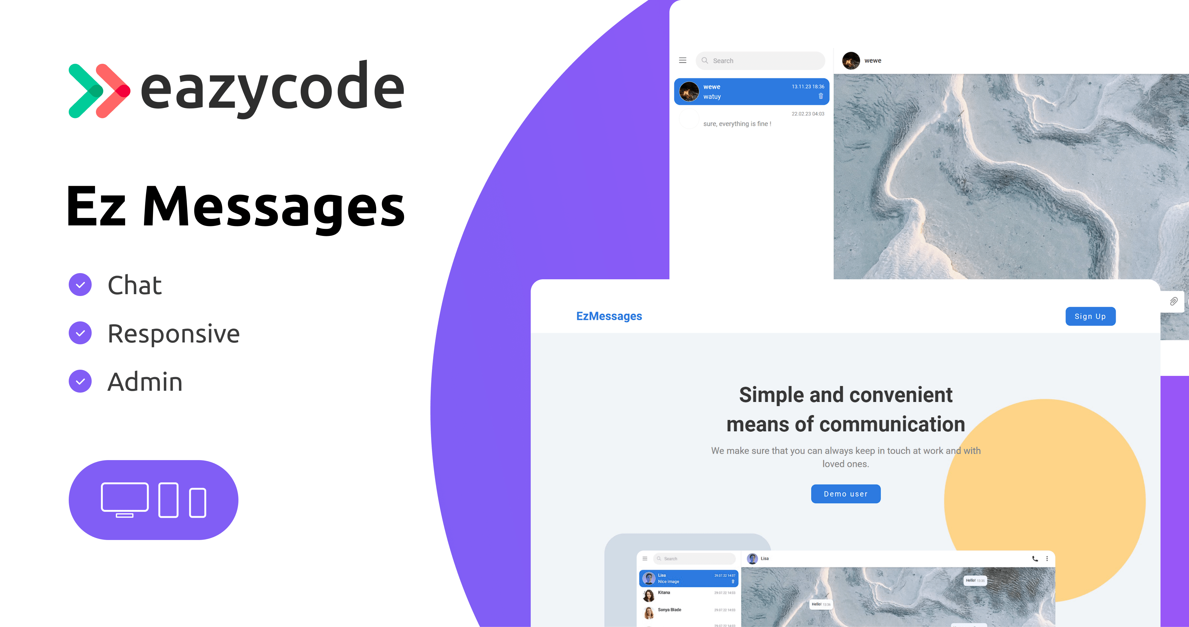 Ez Messages - Chat template - NoCode Bubble.io Template by EazyCode - NoCode Agency